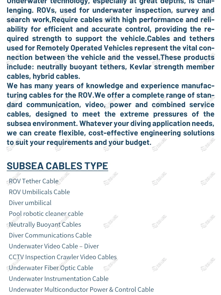 Underwater Diving Umbilical 4x1mm With Cat6a Cable For Underwater Robot ...
