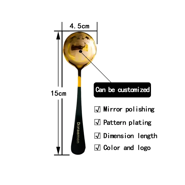 Metal Unique Silver Gold Black Colored Stainless Steel Tea Spoon Coffee ...