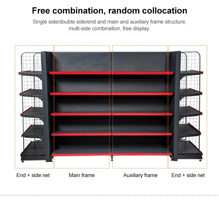 Supermarket Light Weight Gondola Shelving Retail Wooden Shelf Bread ...