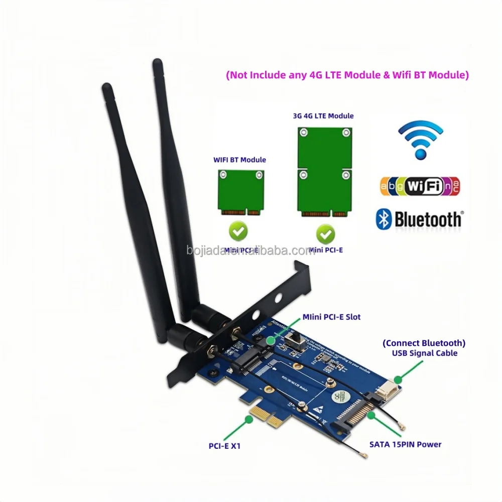 Pci-e Wireless Adapter Card With Sim Slot & Antennas For 4g/5g