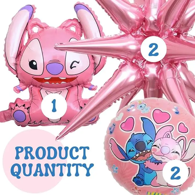 Lilo Stitch Foil Balloons Set 18 Inch Cartoon Globos for Kids Toy Boys ...