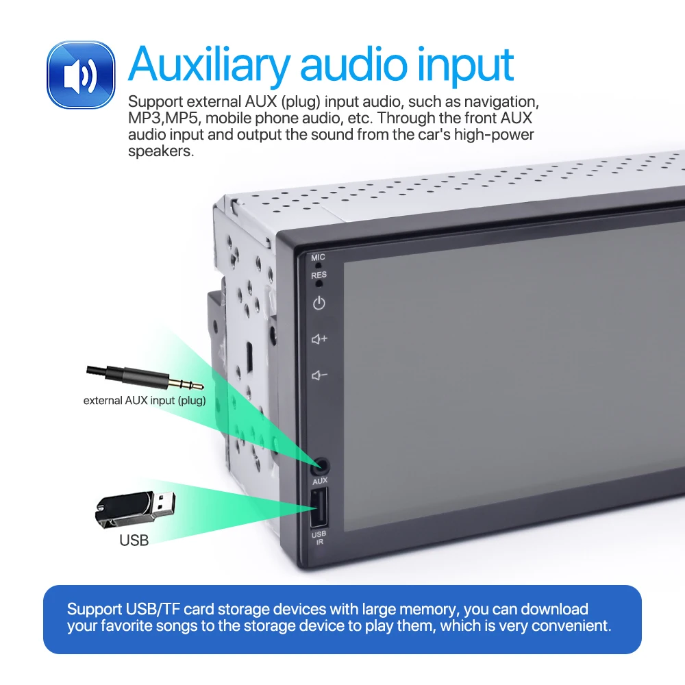 Built-in 24V Universal Touch Screen 2 Din Android Car Radio