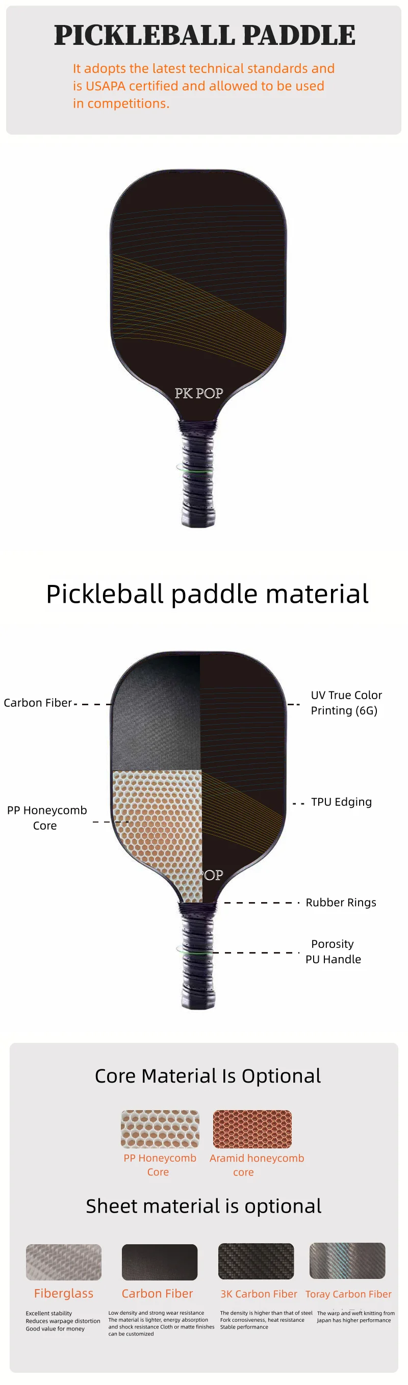 Pickleball Paddles Set With 4 Premium Carbon Fiber Pickleball Paddles 4 ...