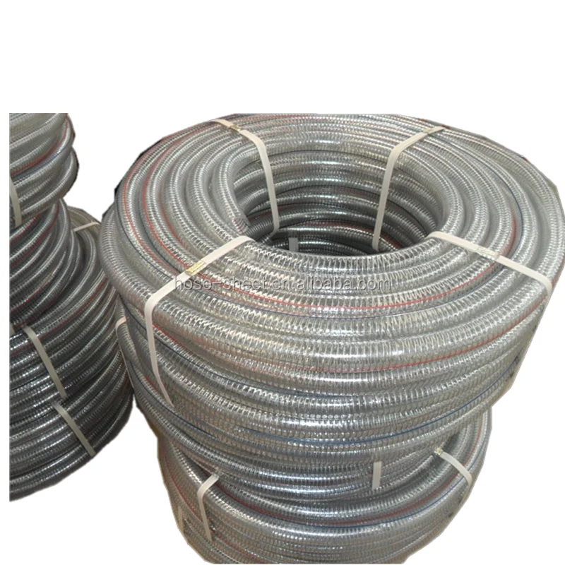 PVC HOS Flexible Clear Big Size No Smell PVC Steel Wire Tube 40m 19mm ...