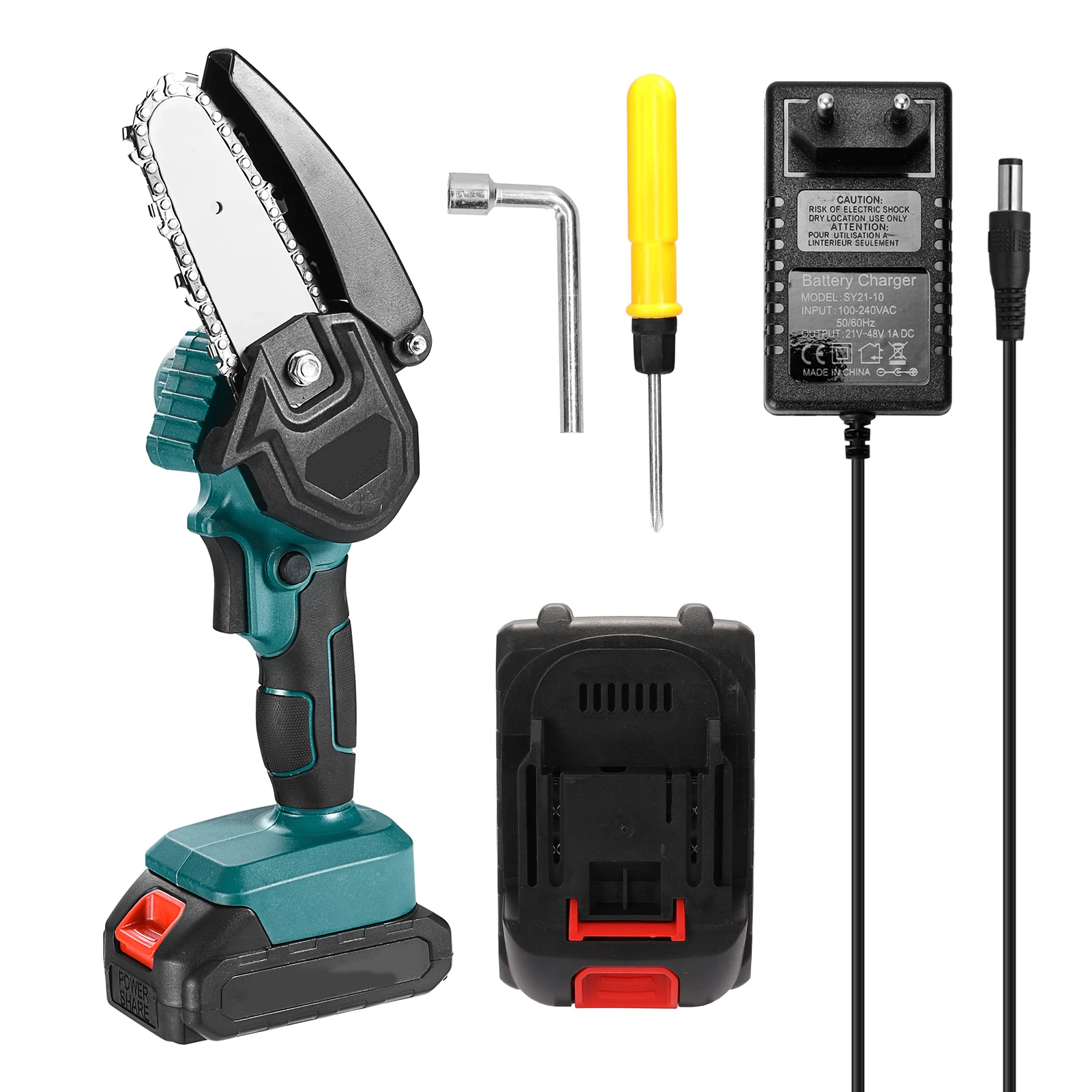 Wireless Brushless Mini Chainsaw 4-inch 6-inch Cordless 21v Battery ...