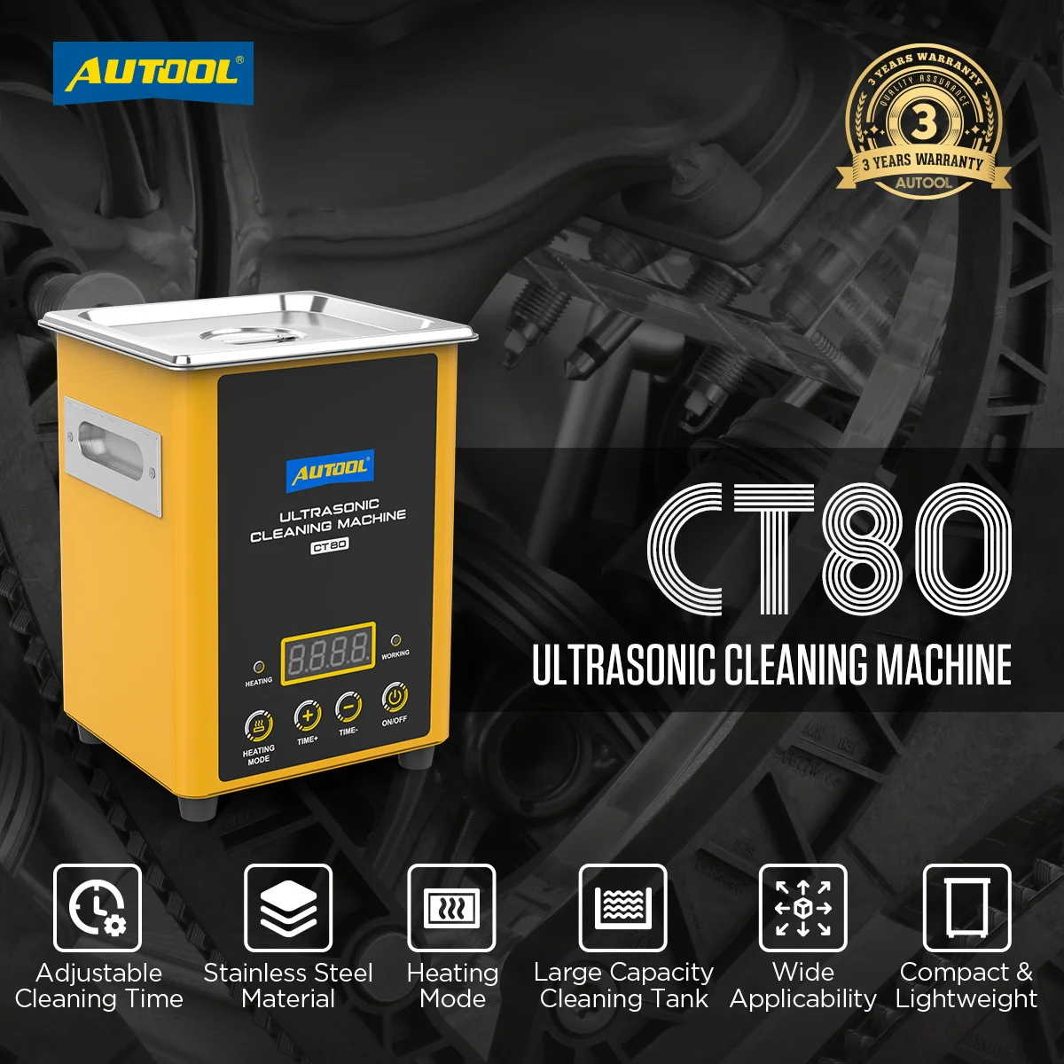 Autool Ct80 Small Automatic Industrial Ultrasonic Cleaning Machine For ...
