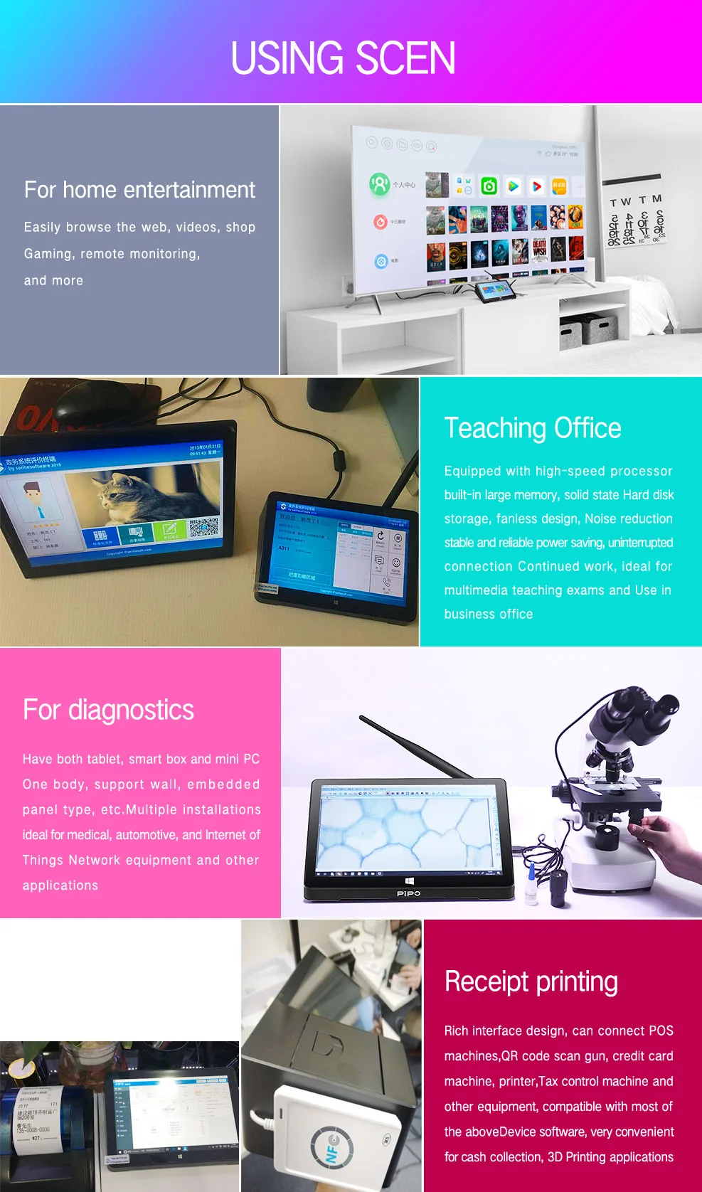 PIPO X8 Pro 7" Touch Screen Tablet PC with Quad Core, Windows 10, Ideal ...