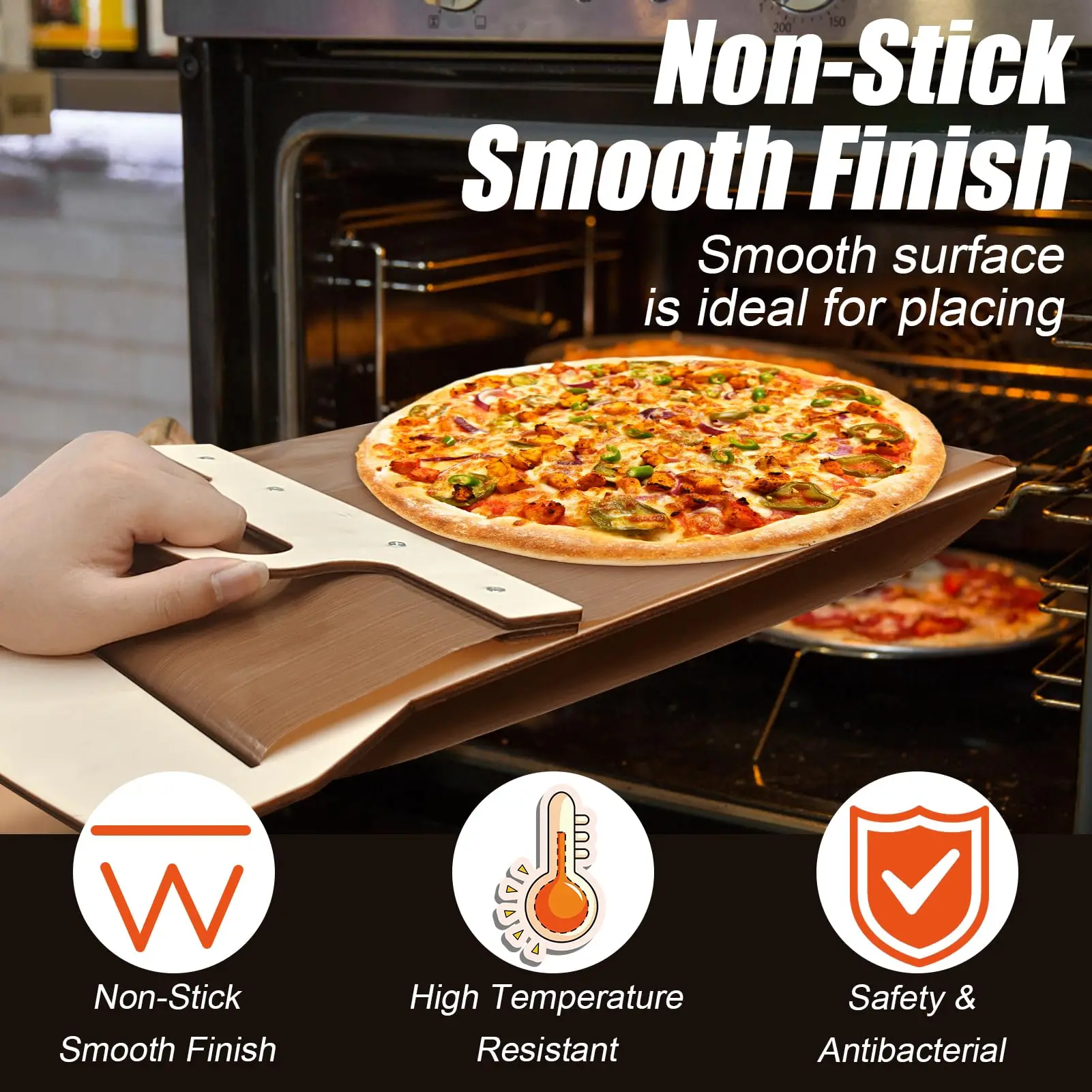 Sliding Pizza Peel Pizza Slider Paddle With Non-stick Pizza Cutter ...
