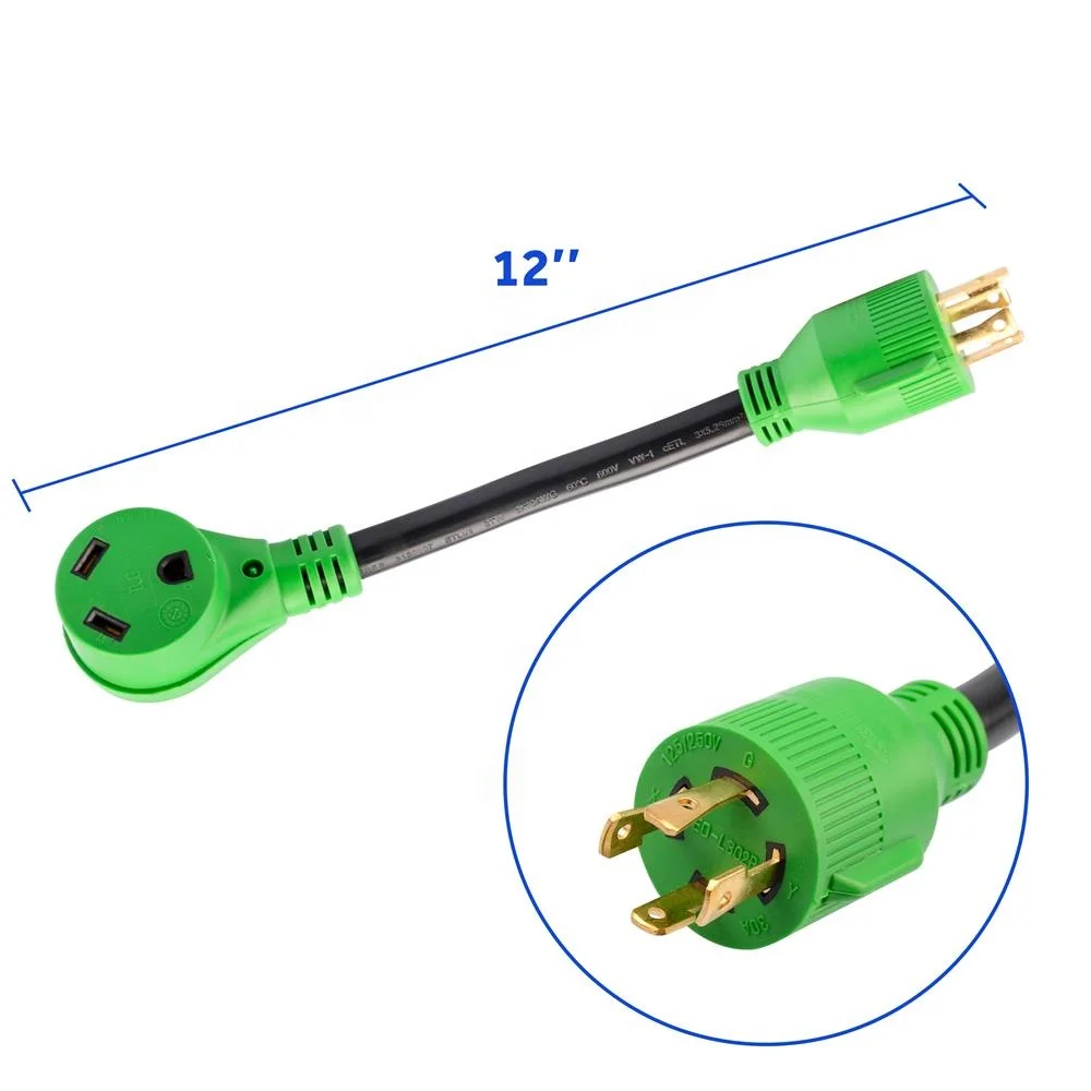 115 Rv 30 Amp 4-prong Generator Adapter,30amp Male Plug To 30amp Female ...