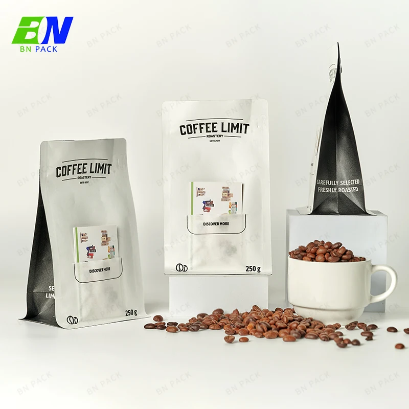 Eco Friendly 250g Coffee Bags With Degassing Valve & Customized ...