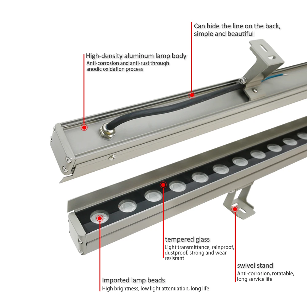 Hotel Commercial 24V Dc Recessed Linear Changing RGBW Rgb Led Tube Dmx ...
