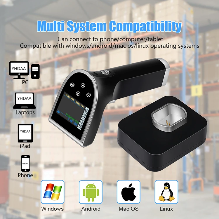 YHDAA Hands Free Automatic Scanning Barcode Scanner 1D 2D Wireless Qr ...