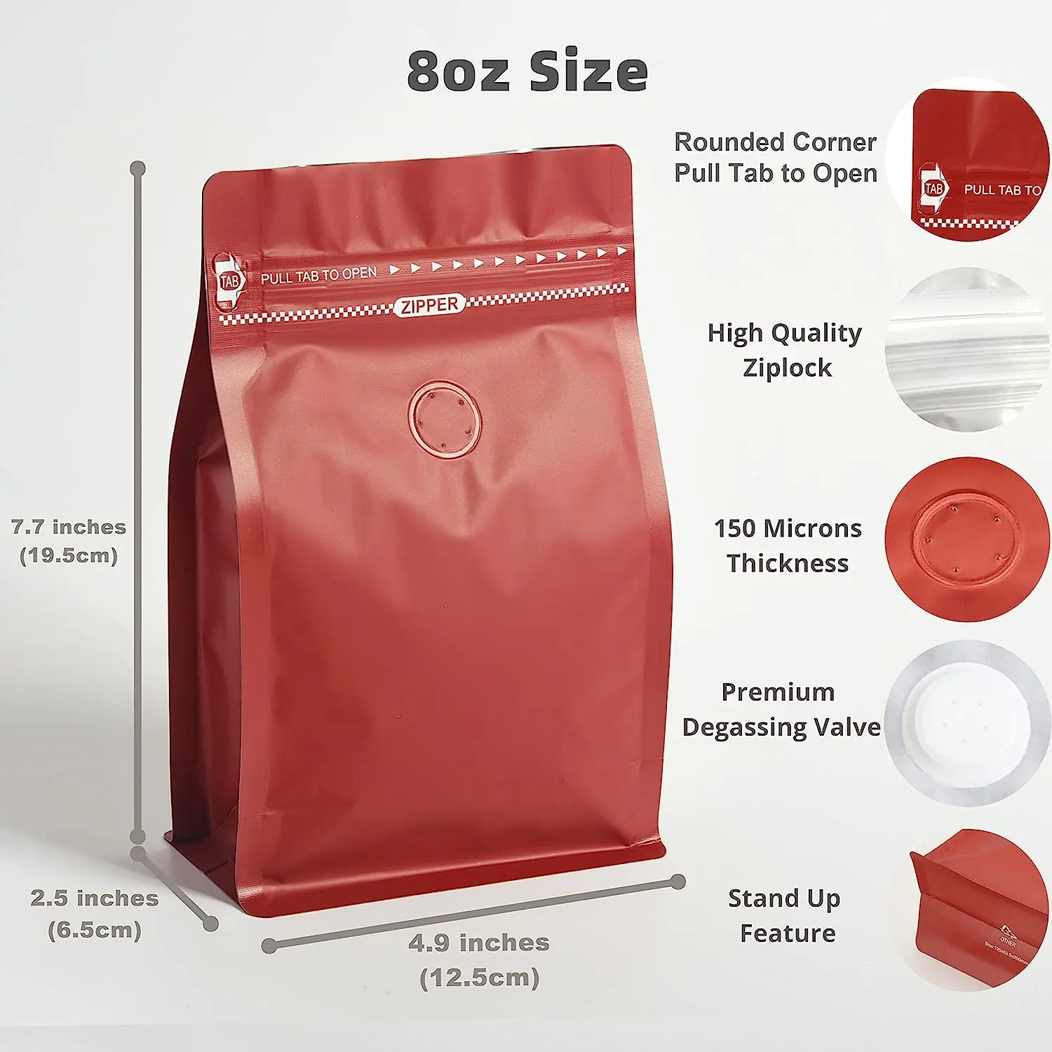 Laminated Stand Up Pouch Packaging Coffee Bags Empty 500g 5lb Flat ...