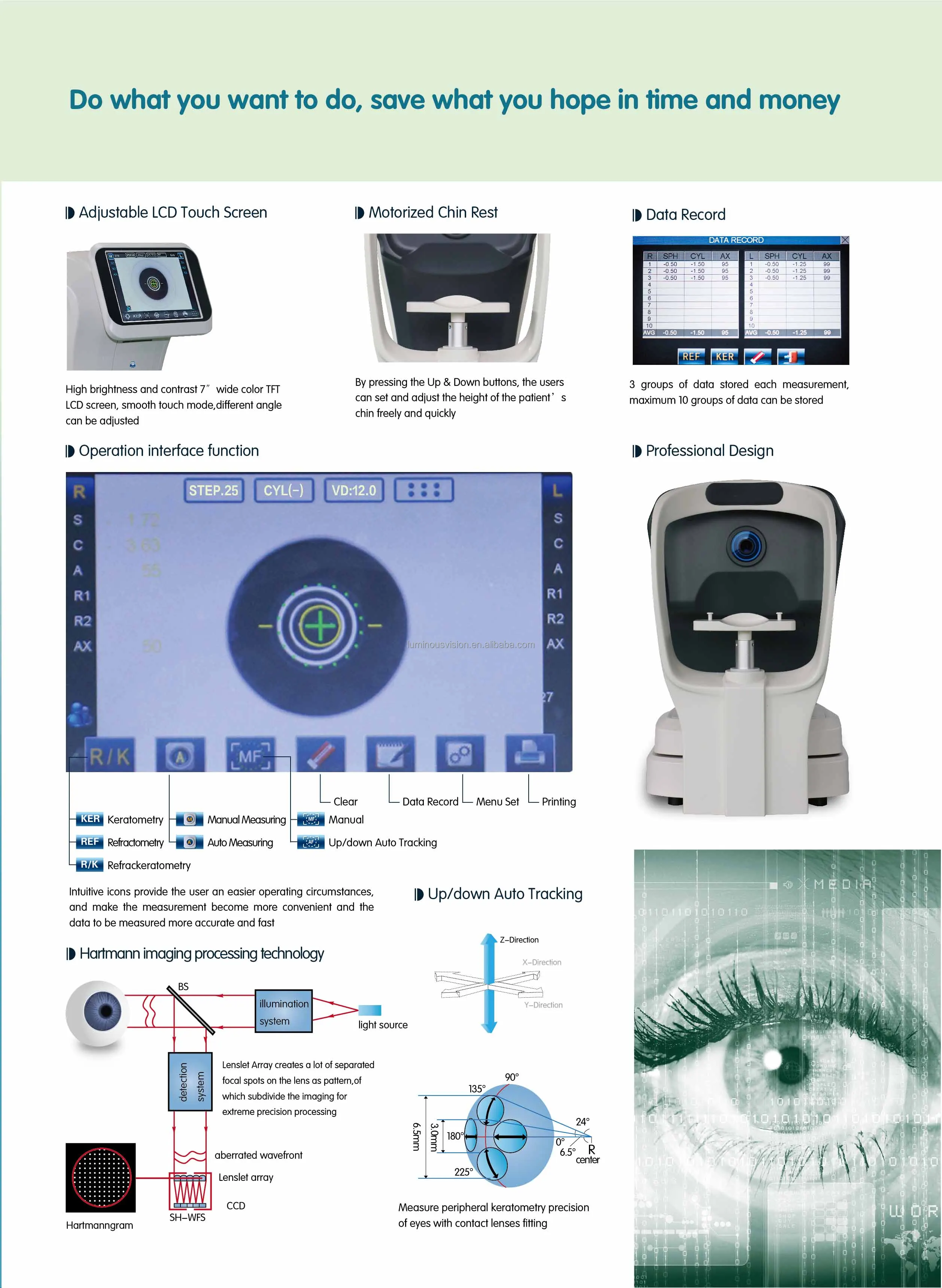 ARK-7680 Auto Refractometer Keratometer Auto Ref Keratometer Refractor ...