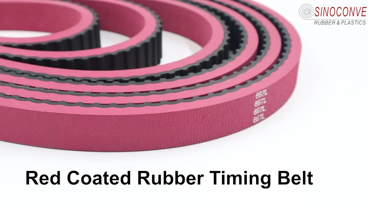 1hz High Torque Red Rubber Coating Timing Belts Htd 3m 5m Coated Timing ...