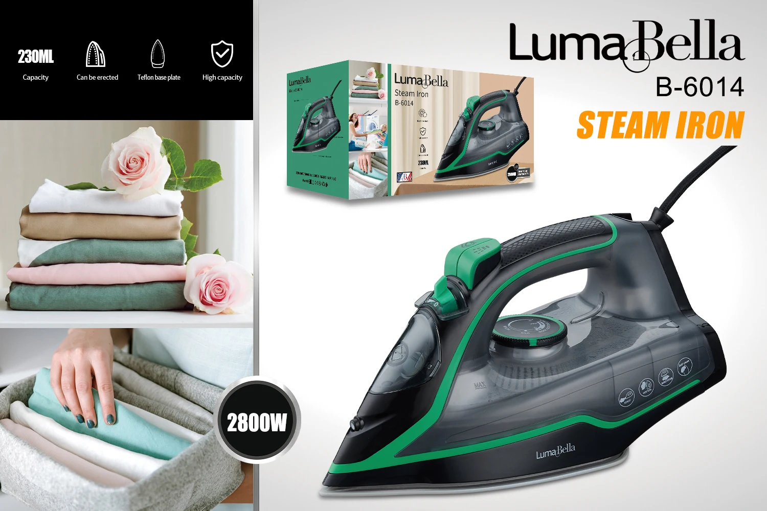 Sokany Ceramic Soleplate Steam Iron - Efficient & Reliable
