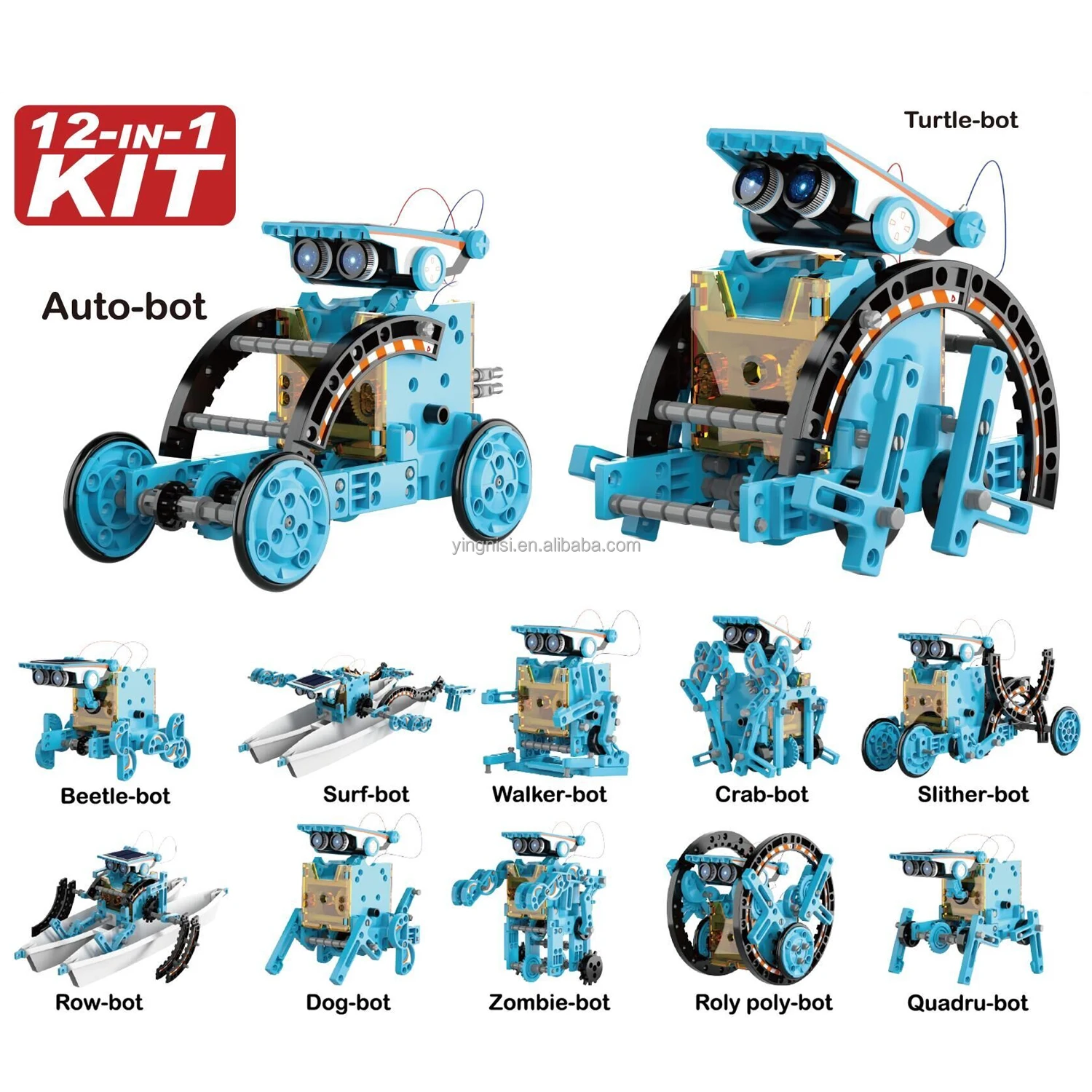 Stem Toys 12-in-1 Education Solar Robot Toys 190 Pieces