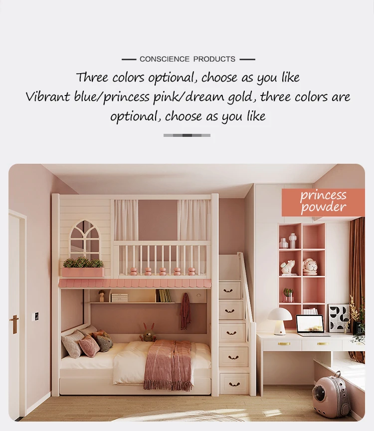 Maxky Wood Children Beds - Bunk Sub-Mother Bed High and Low