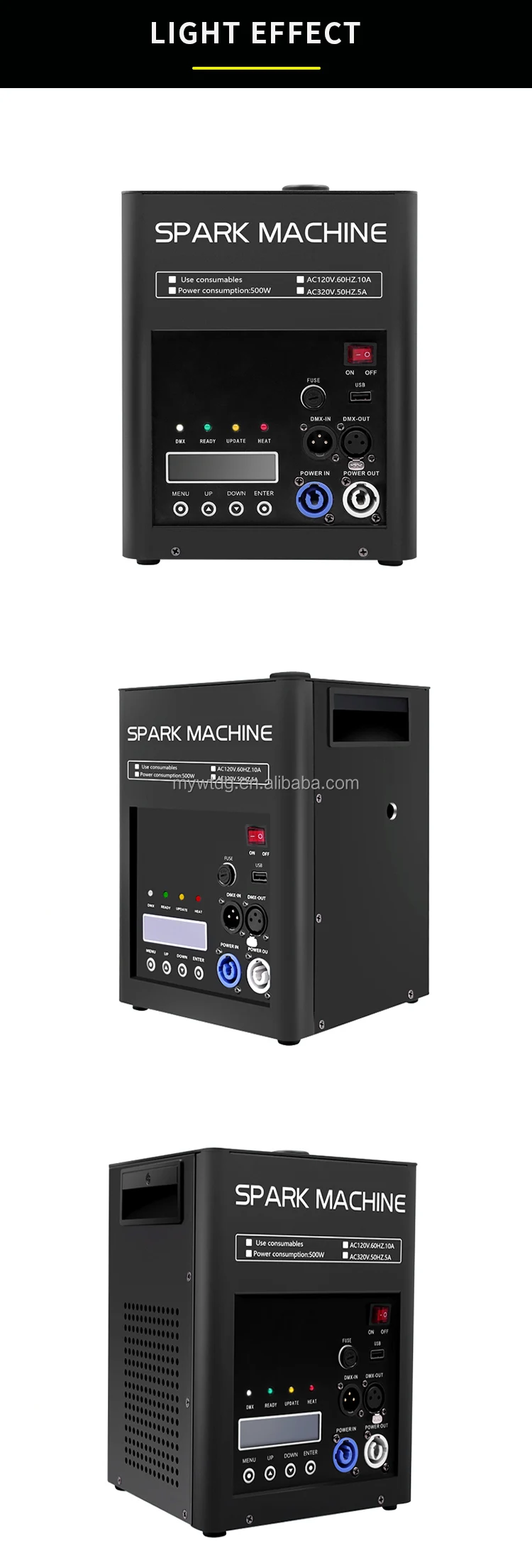 Indoor Outdoor Safe Cold Spark Machine Stage 1-5m Height Adjustable ...