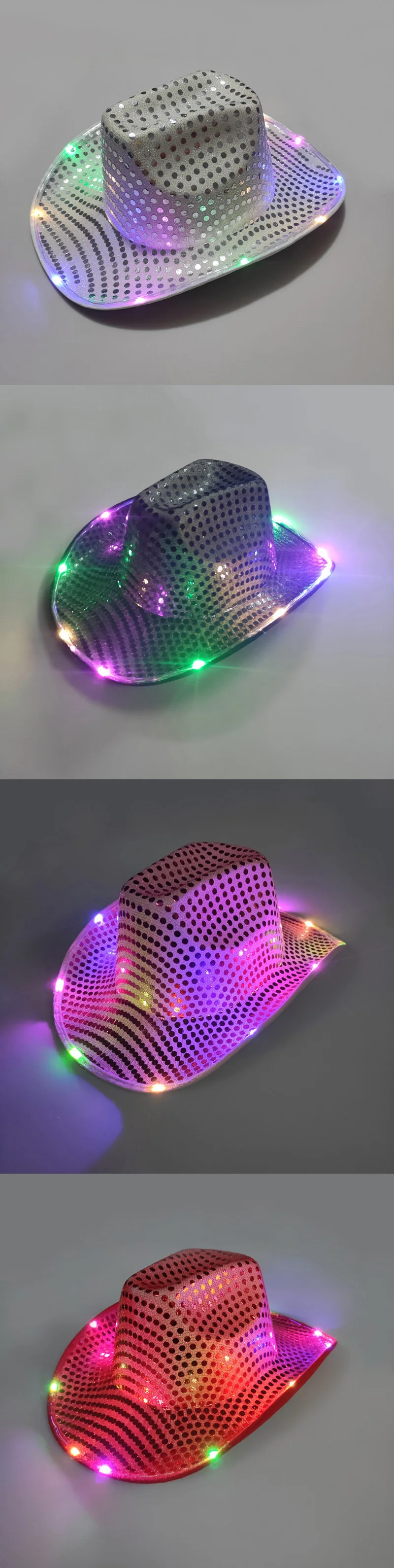 New Led Light Up Hat With Colorful Sequins For Parties And Events - Buy ...