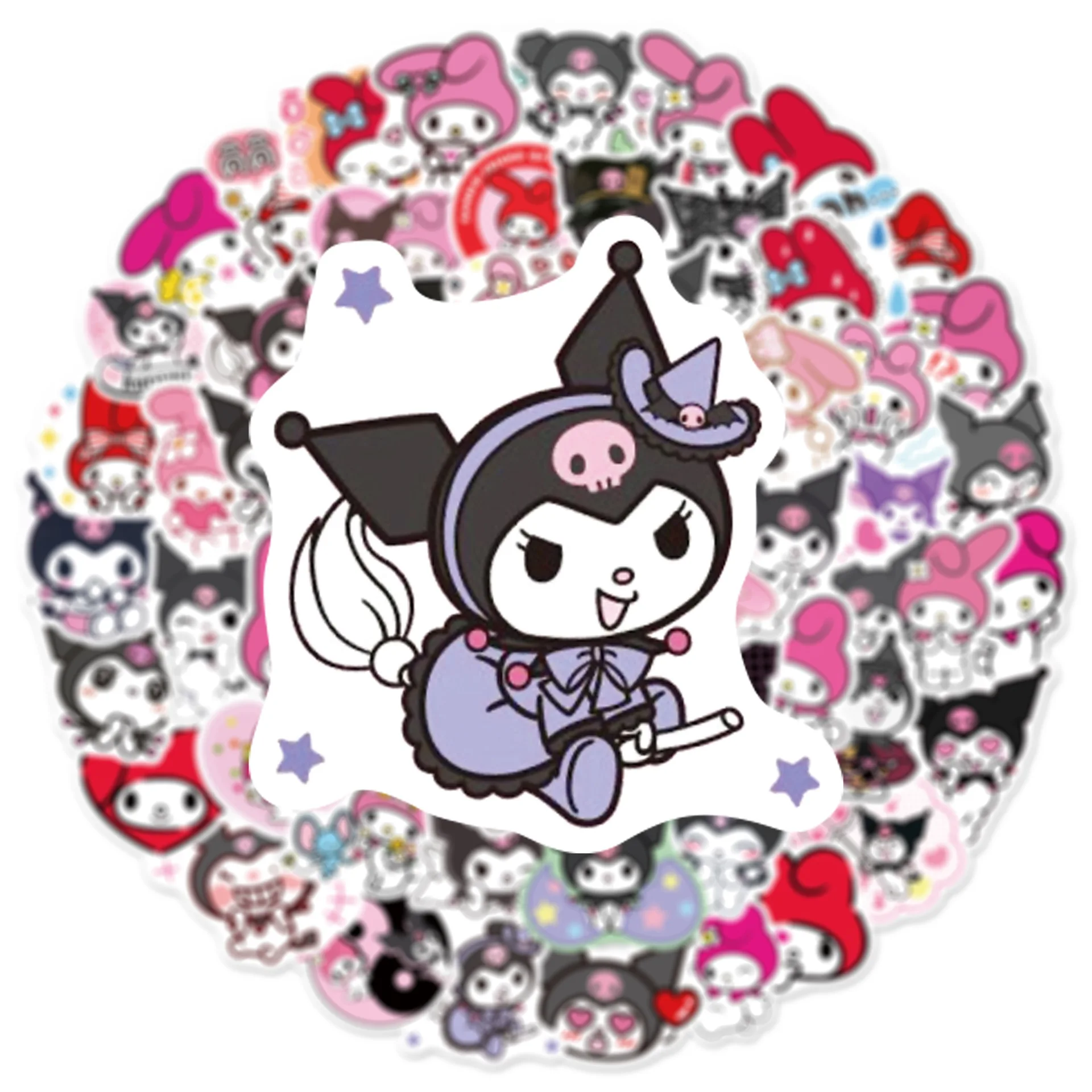 100pcs Cute Sanrio Kuromi Stickers for Kids - Decorative
