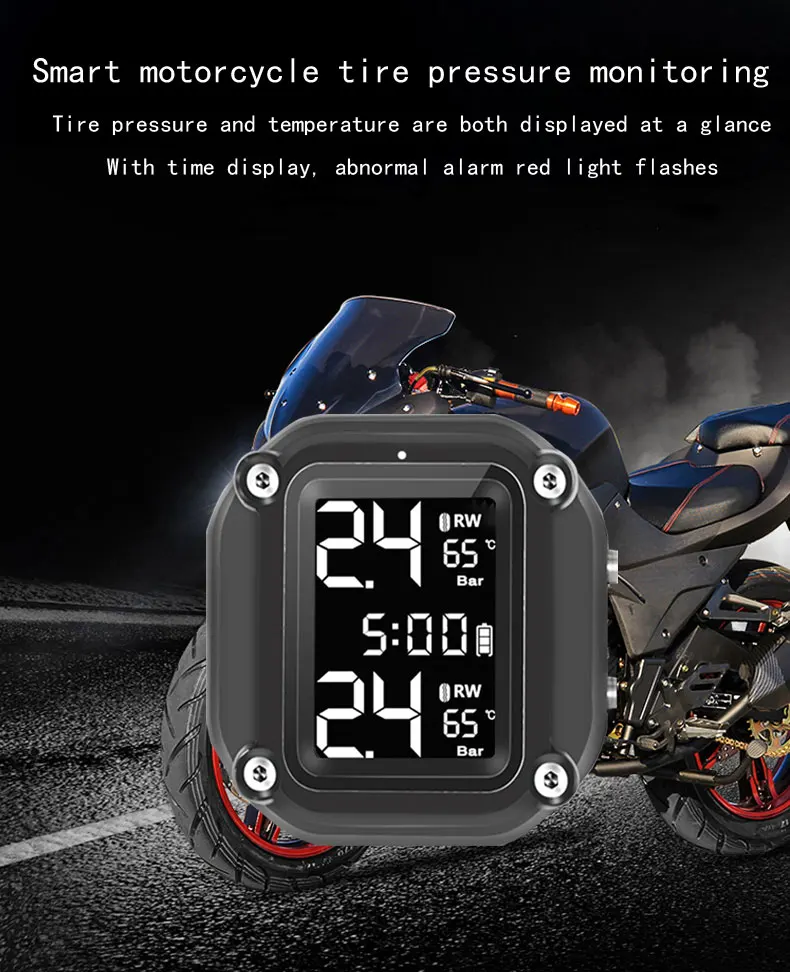 Motorcycle Tpm Tire Pressure Monitoring System With External Motorcycle ...