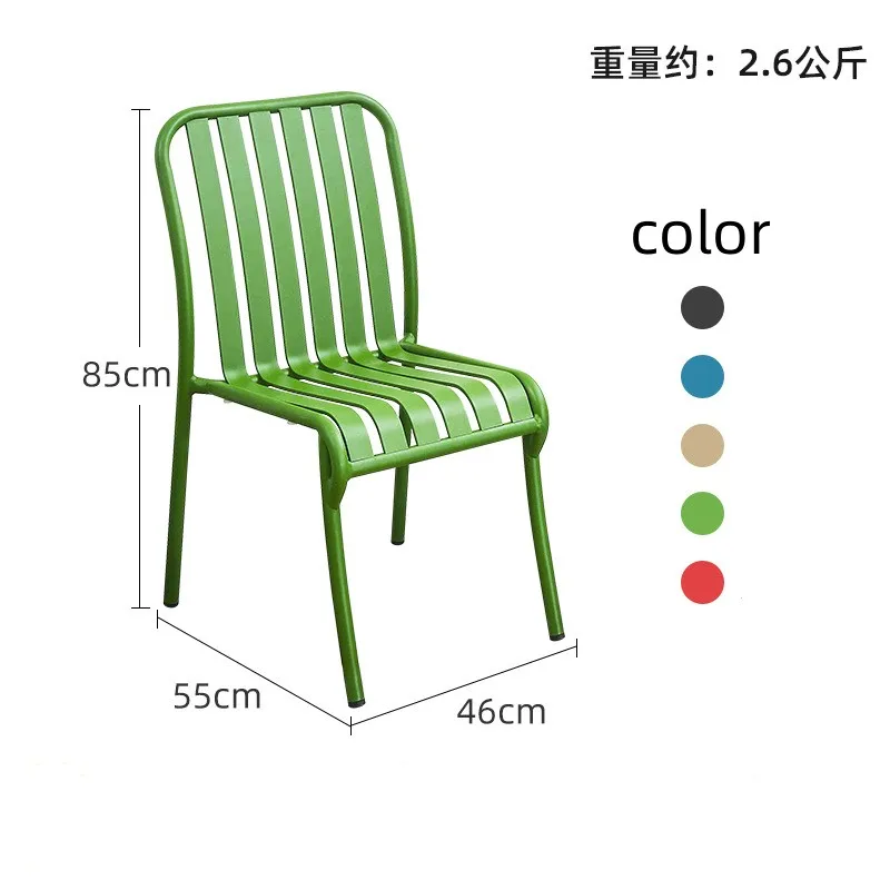Modern Luxury Cafe Bar Restaurant Aluminum Metal Slat Dining Chair ...