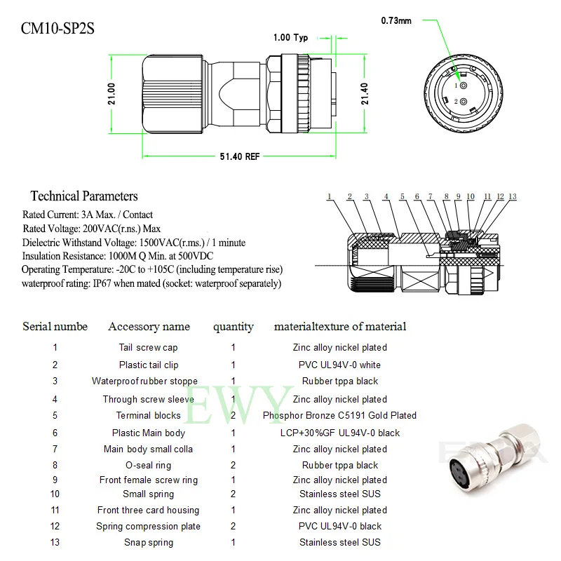 编码器插头连接器mr-j3scns Cm10-sp10s Cm10-sp2s 10针2针伺服电机mr-bkcns1 Ddk Cm10 ...