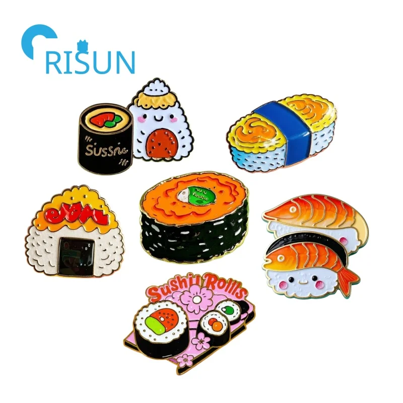 Kawaii Sushi Pin Japanese Food Badges Cute Enamel Personalized ...
