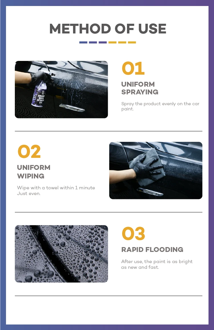 Surainbow High Gloss Plastic Coating Spray Car Hydrophobic Spray Wet Spray Polish Wax For Car ...