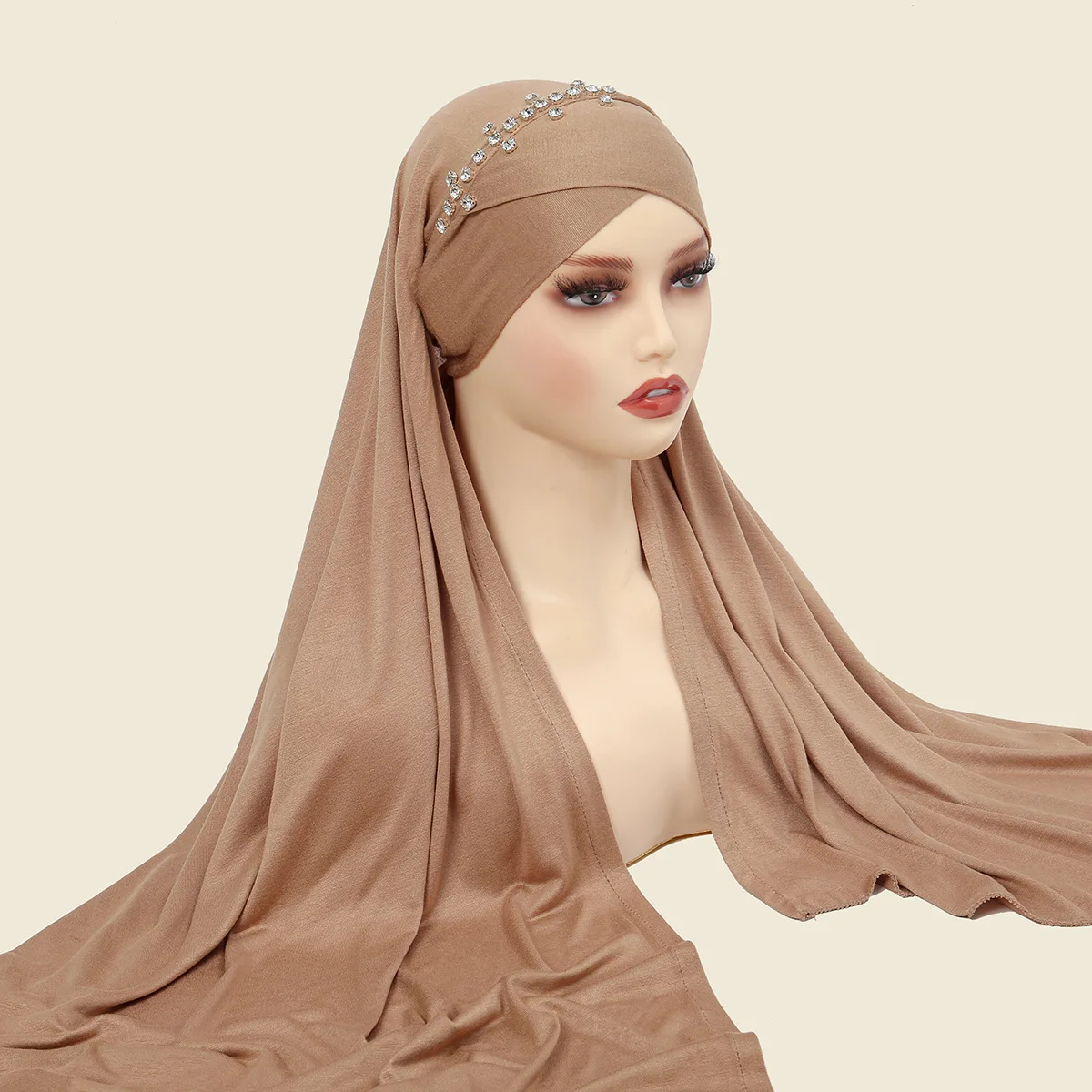 Luxury Jersey Hijab with Diamond Stones - Fashion & Comfort