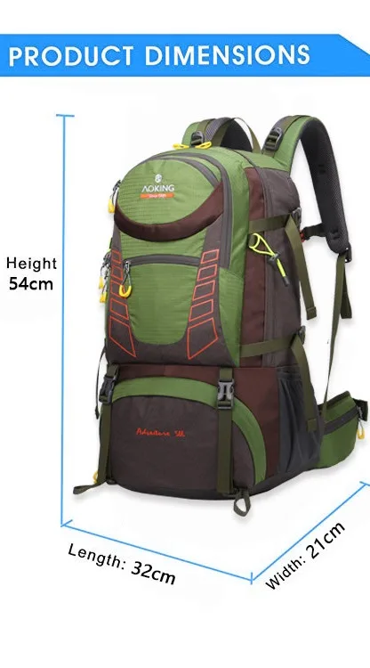 Custom 70l Embroidered Logo Backpack Waterproof Vintage Travel Rucksack ...
