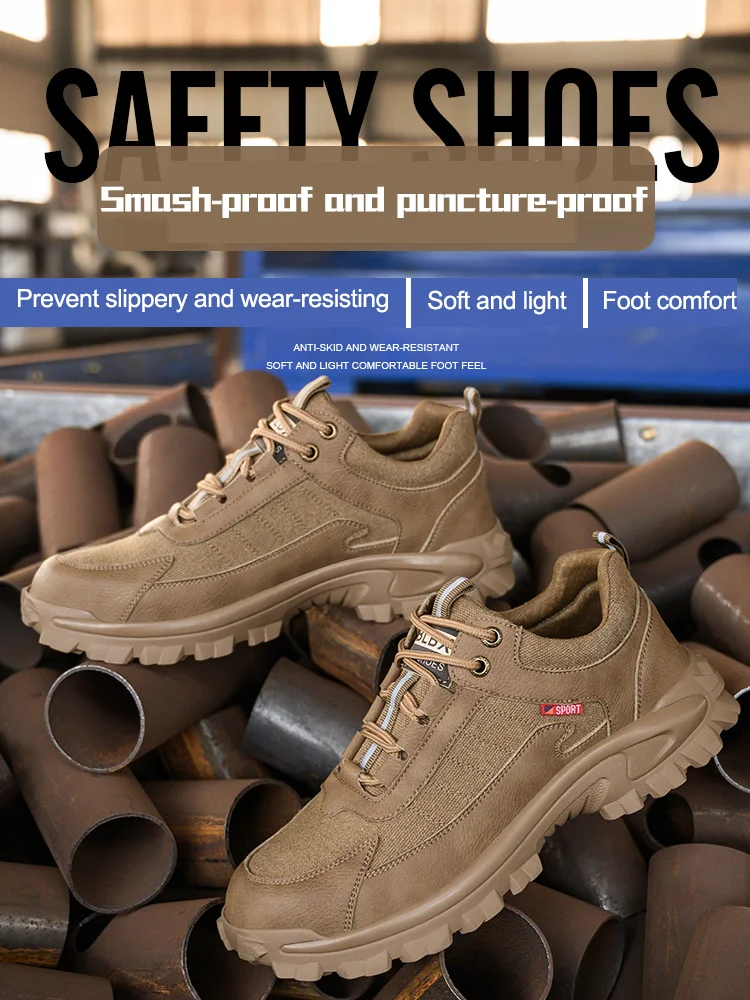 Steel Toe Puncture Proof Construction Lightweight Breathable Sneakers ...