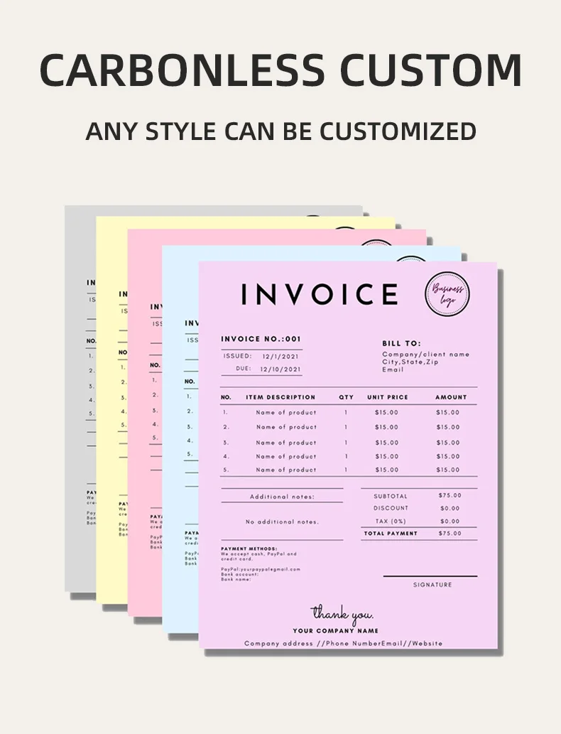 Customized High Quality Carbonless Paper Receipt Book