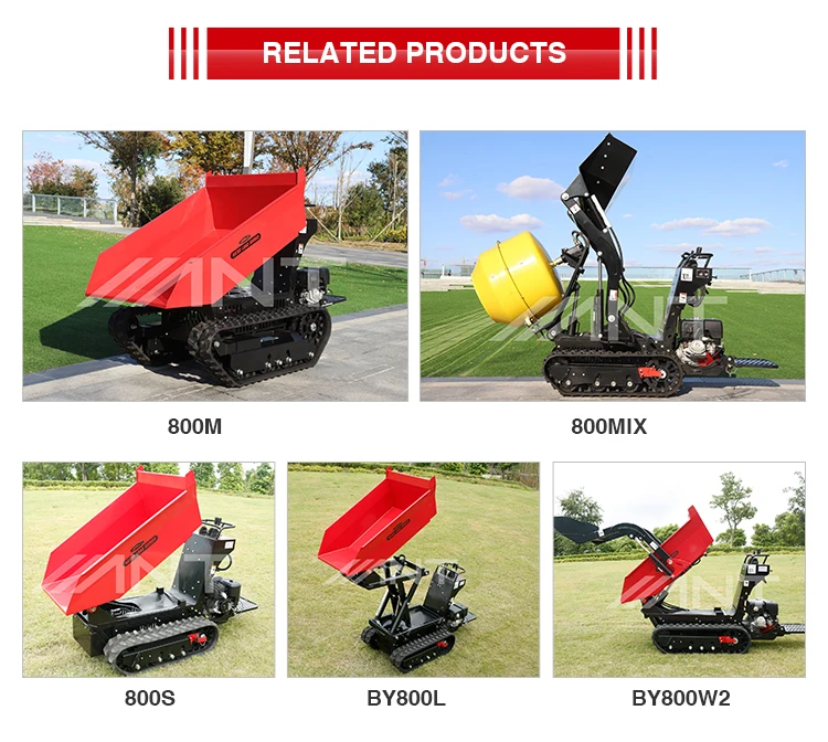 Multifunctional Crawler Mini Dumper Truck 500kg 800kg Engine Powered ...
