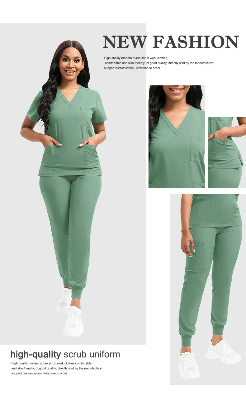 Stylish Custom Logo Stretch Doctor Nurse Surgical Uniforms
