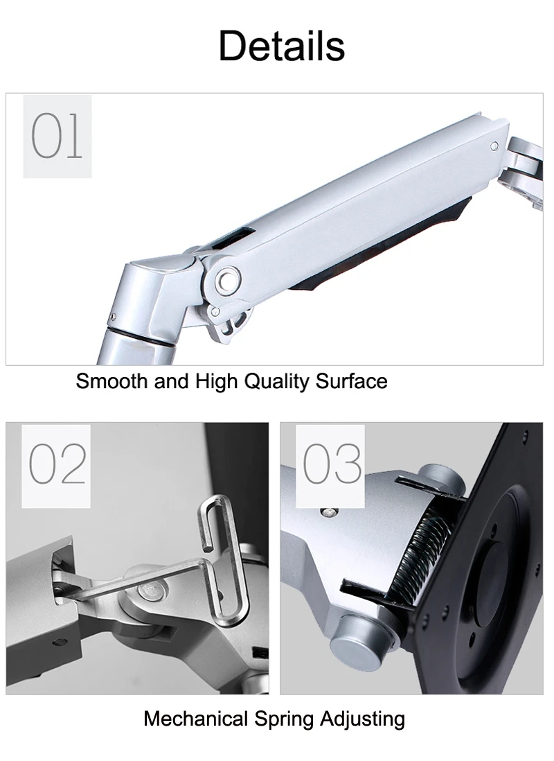 Adjustable Aluminum Laptop Holder Wall Mount Stand & Arm