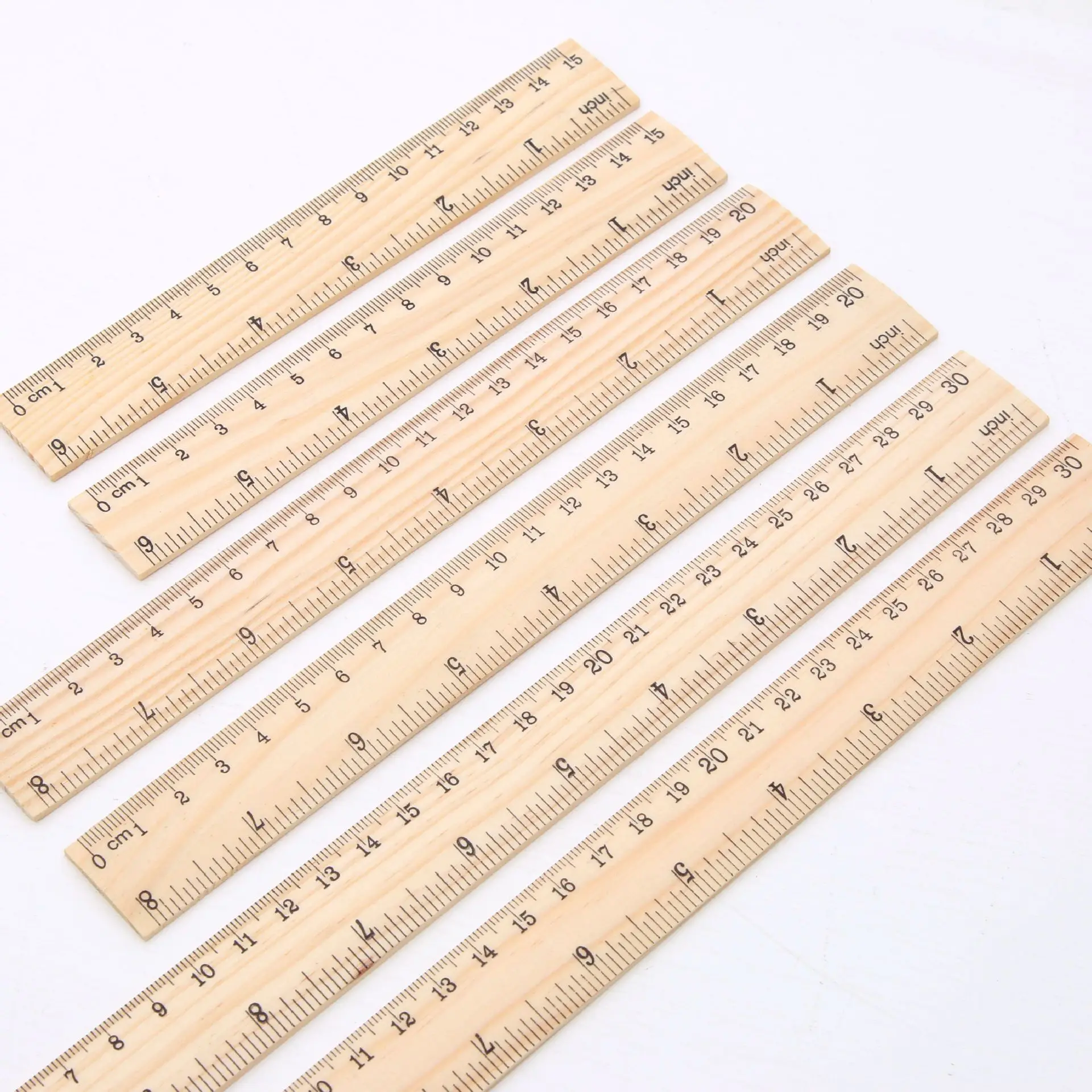 Customized Bamboo Wood Ruler Color Printing - Durable & Stylish
