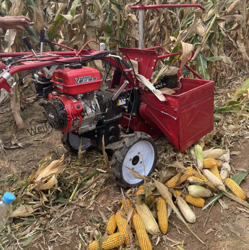 3 In 1 Diesel And Gasoline Mini Corn Harvester Machine Small Combine ...