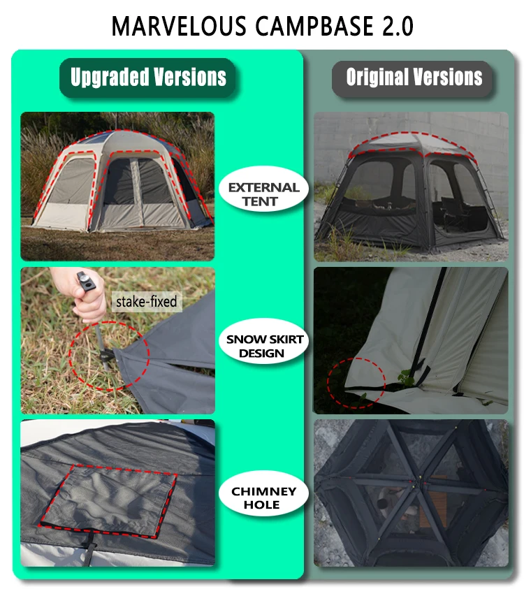 14 Person Base Camp 4 Rooms Hiking Camping Shelter Outdoor