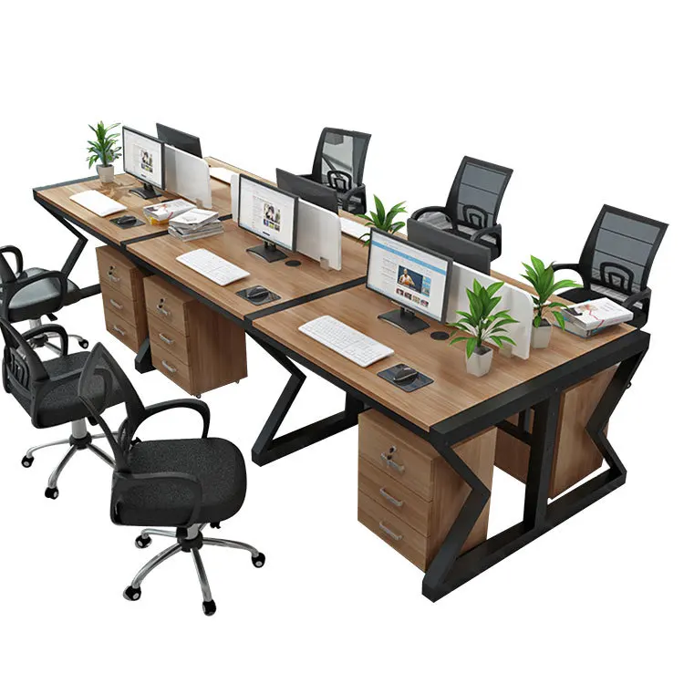 Employee Luxury Office Black Desk Workstation Simple Administrative ...
