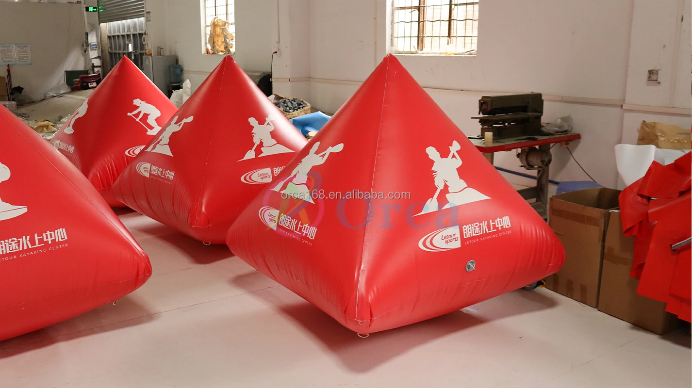 Inflatable PVC Swim Buoy for Water Parks and Sea Advertising Triangular ...