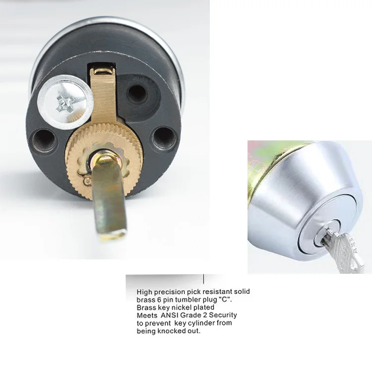 Standard Duty Tubular Deadbolt Single Cylinder Saw-resistant Bolt Grade ...