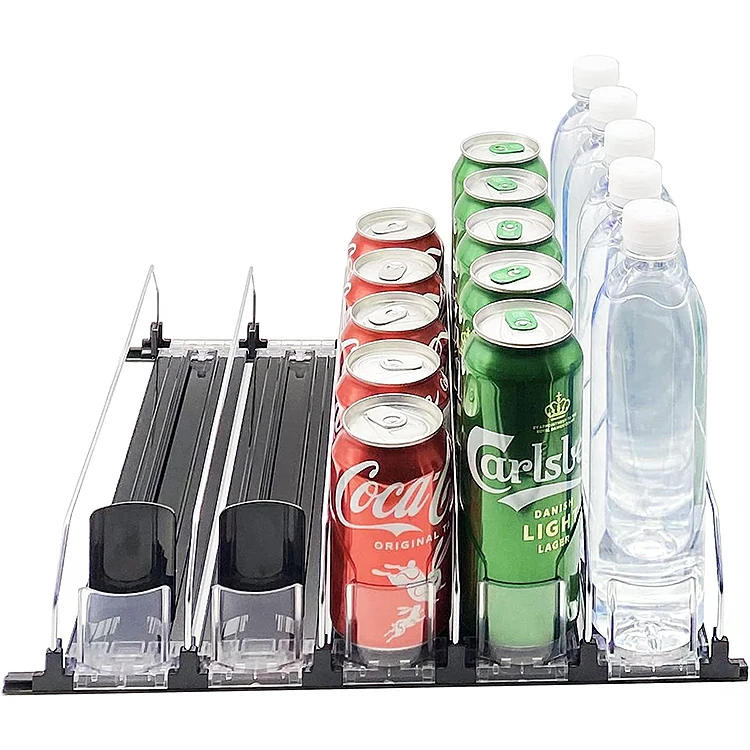 Automatically Glide Shelf Pusher System Black Refrigerator Beer Drinks ...