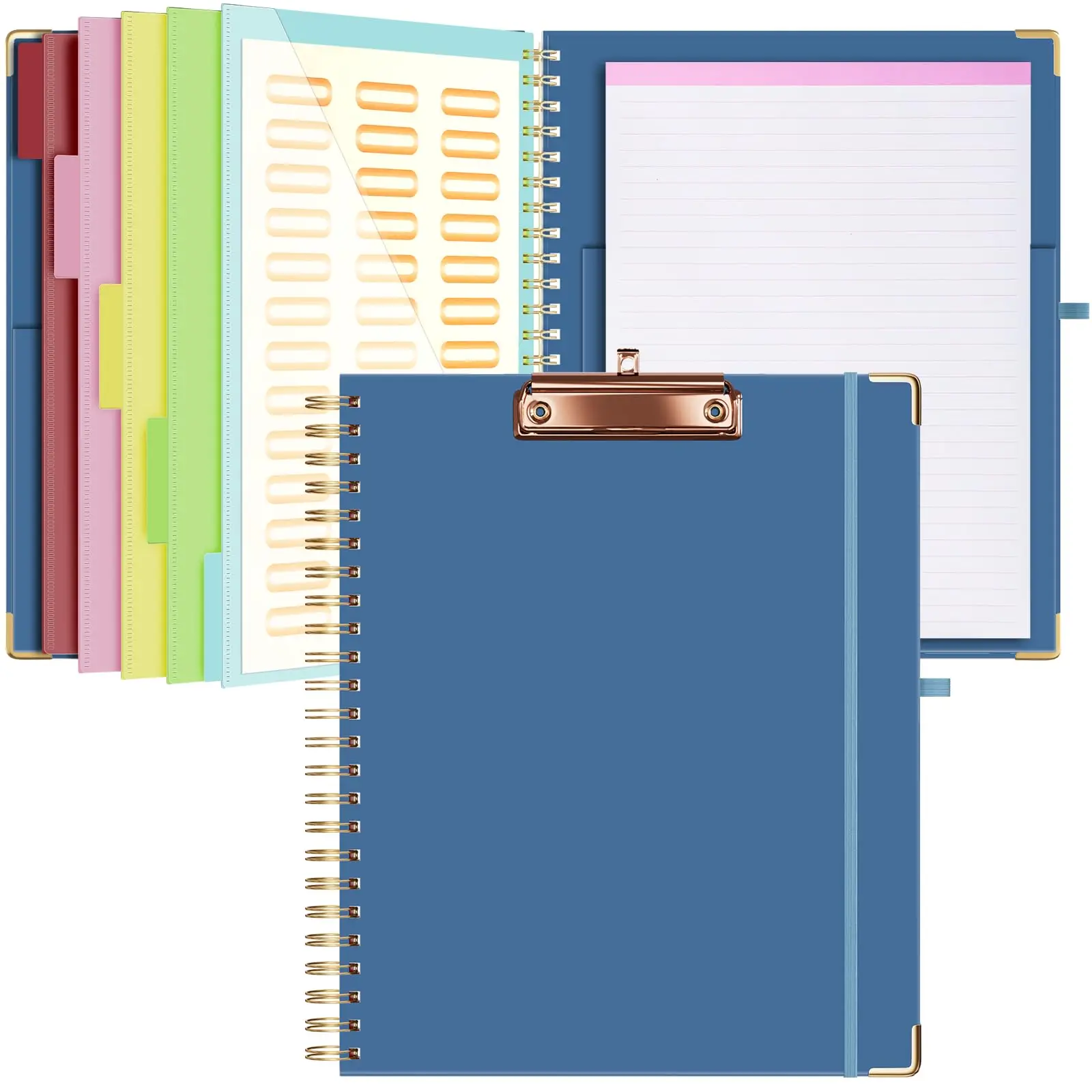 Myway 2024 Spiral Clipboard Folio With Notepad,5-tab Colorful Dividers ...