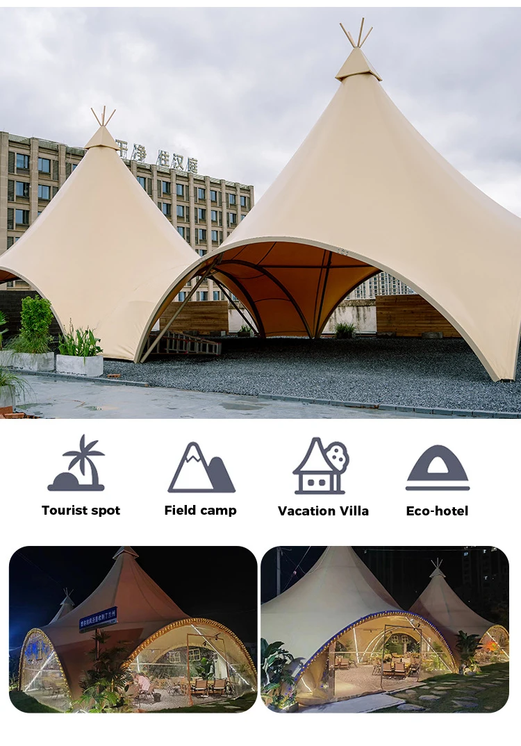 Triplet Large Outdoor Pyramid Teepee Tipi Indian Yurt Glamping Wedding ...