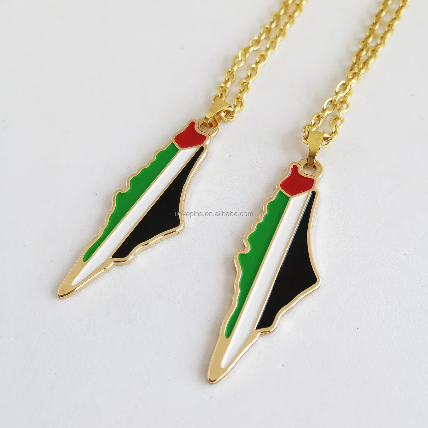 Palestine Map Flag Key Chain Nickle Plating Soft Enamel Finish Stamping ...