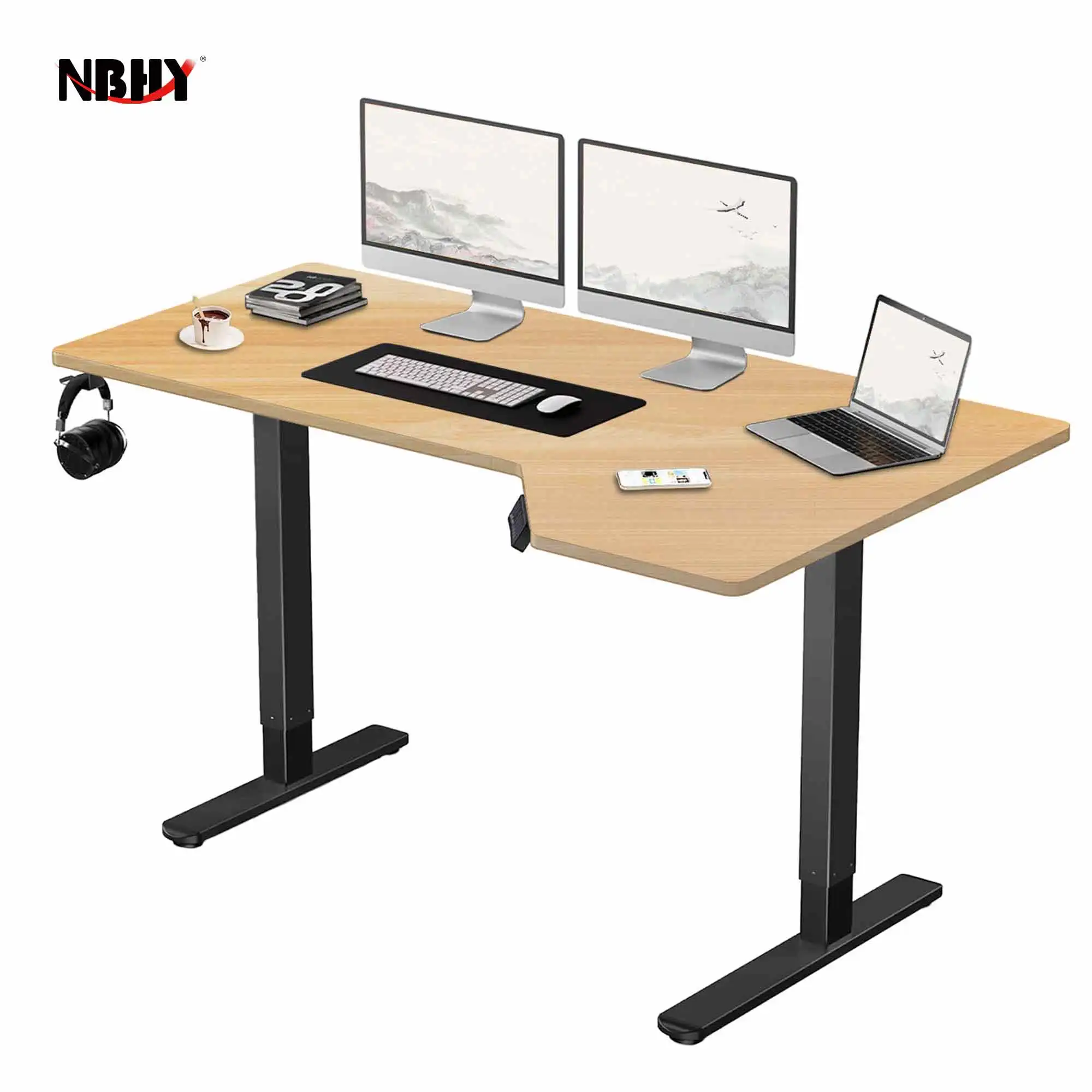 L Shape Adjustable Desk - Modern, Height-Adjustable Office Furniture