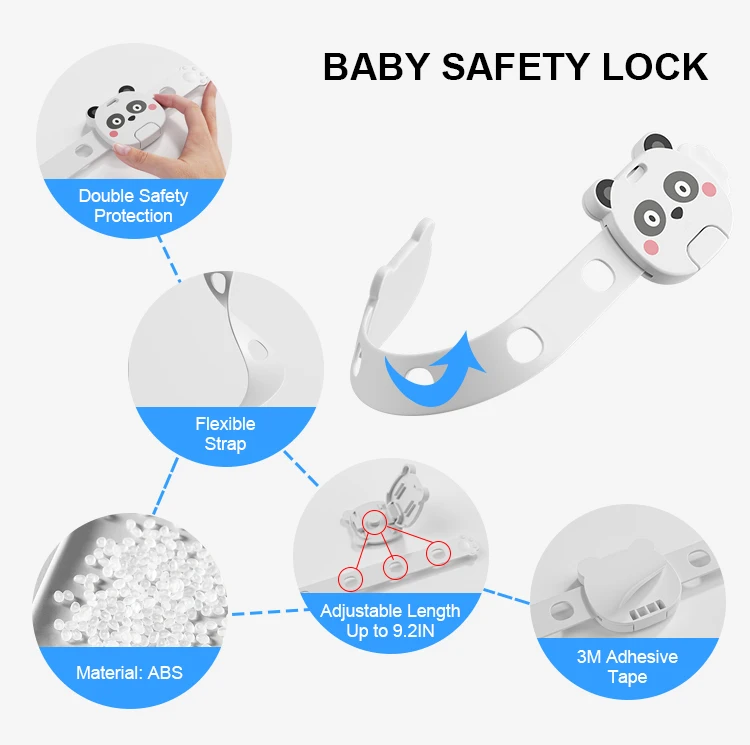 Baby Proof Lock Child Safety Locks Adjustable Strap Cabinet Drawer Lock ...