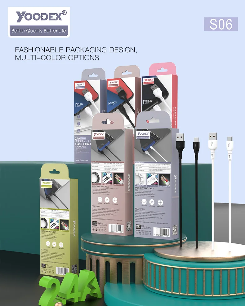 Yoodex Factory Direct Sale 2.4a Fast Charging Data Cable For Micro Usb ...